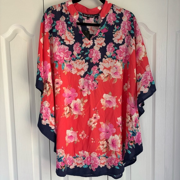 Tolani | Tops | Tolani Collection Floral Poncho Swimsuit Cover Up Size ...